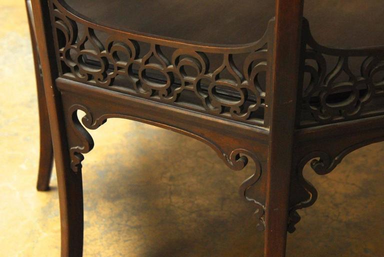 Middle Eastern Octagonal Table with Relief Carved Top at 1stDibs