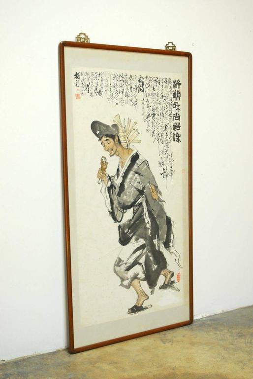 Chinese Buddhist Painting Ji Gong The Crazy Monk at 1stDibs
