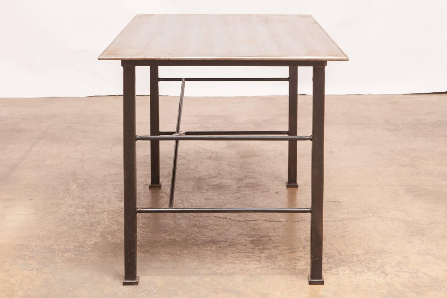 Modern Industrial Steel Desk Work Table at 1stDibs | large square work ...