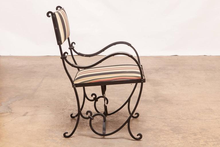 Pair of French Wrought Iron Art Deco Style Cafe Chairs at 1stDibs
