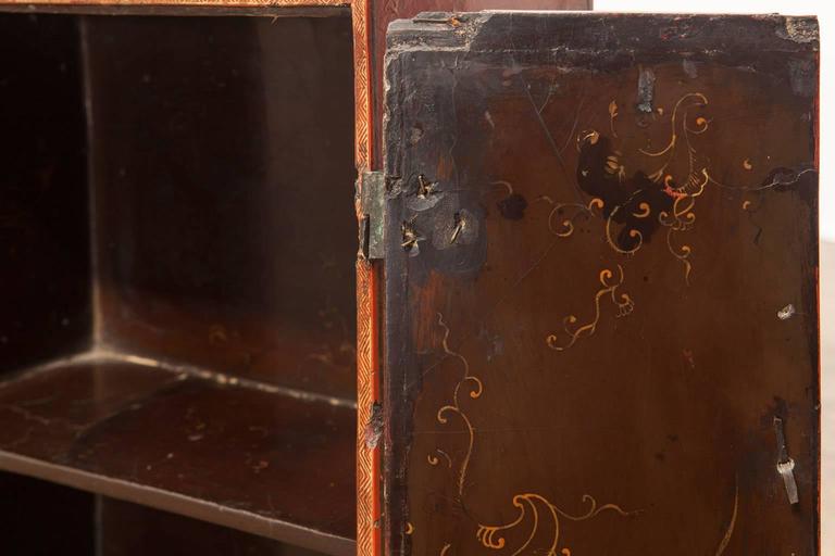 Pair of Edo Period Japanese Red Lacquer Table Cabinets at 1stDibs