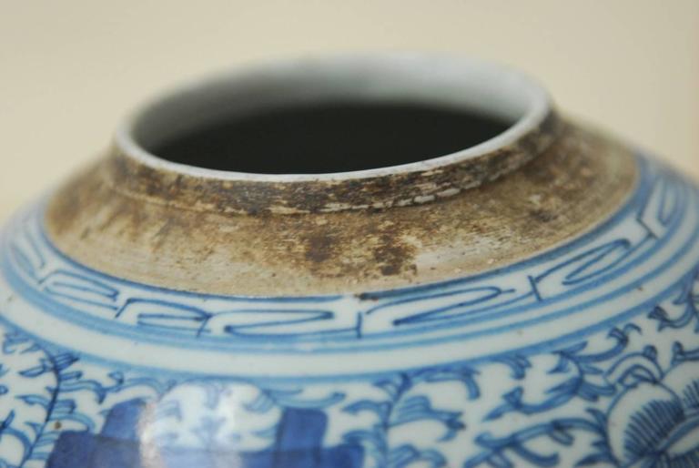 Chinese Blue and White Shuangxi Jar at 1stDibs