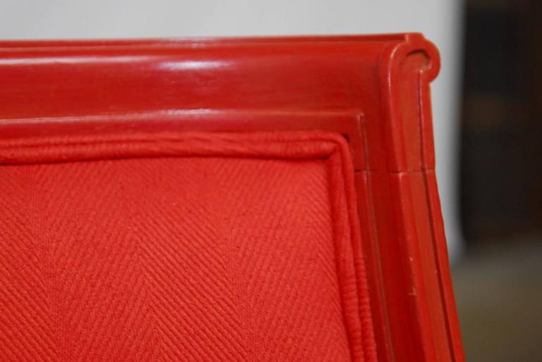 Pair of Red Lacquer Regency Style Chairs at 1stDibs