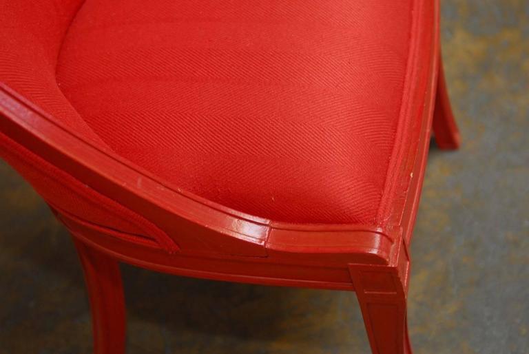 Pair of Red Lacquer Regency Style Chairs at 1stDibs