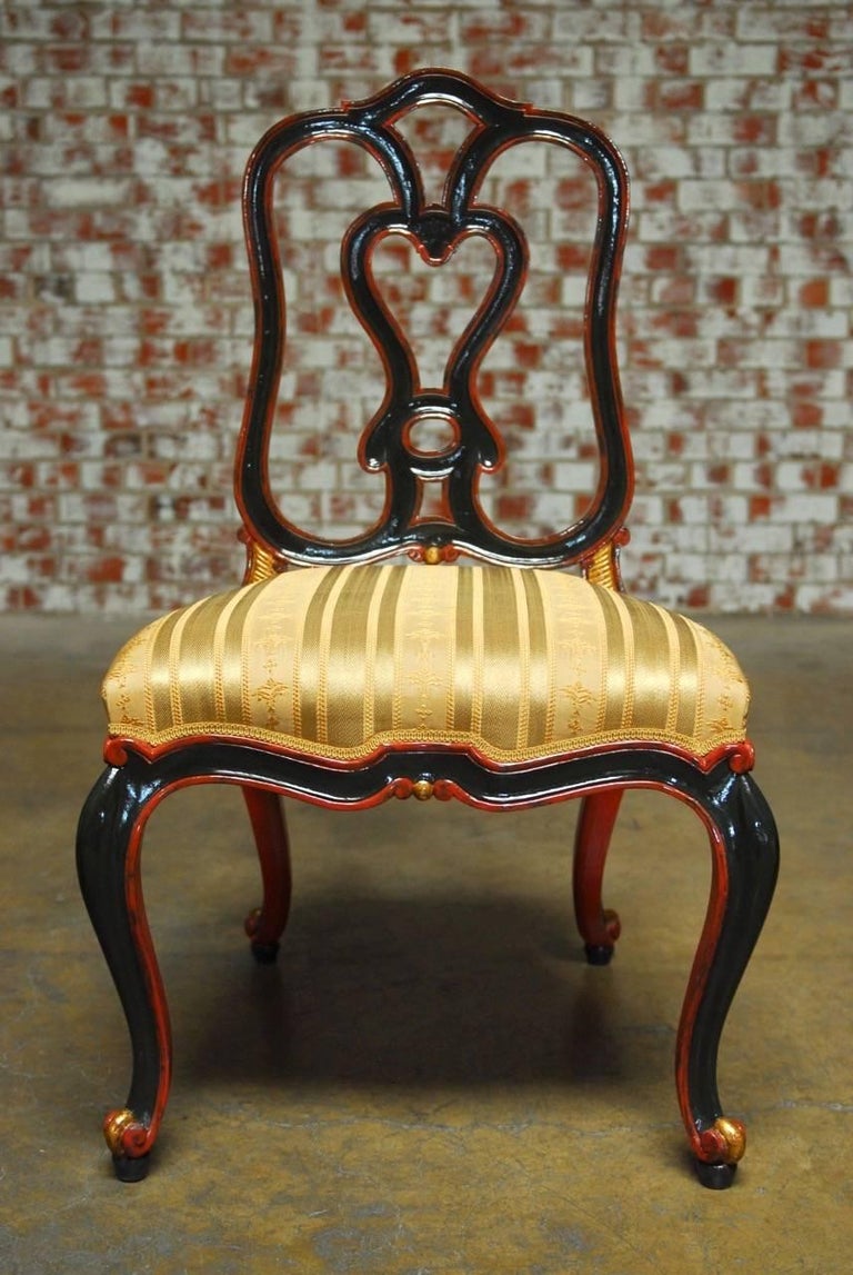 Set of 14 Italian Rococo Style Dining Chairs by C. Mariani at 1stDibs