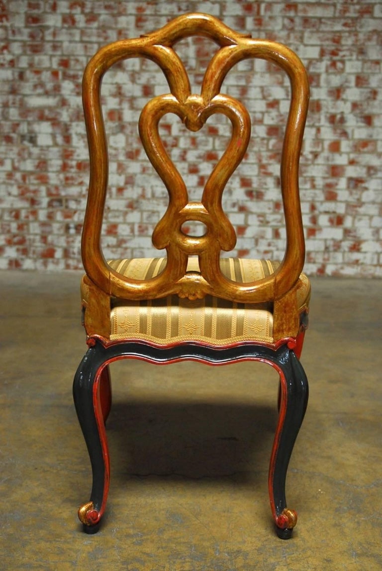 Set of 14 Italian Rococo Style Dining Chairs by C. Mariani at 1stDibs