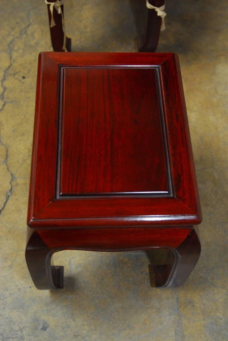 Pair of Chinese Rosewood Ming Style Foot Stools at 1stDibs