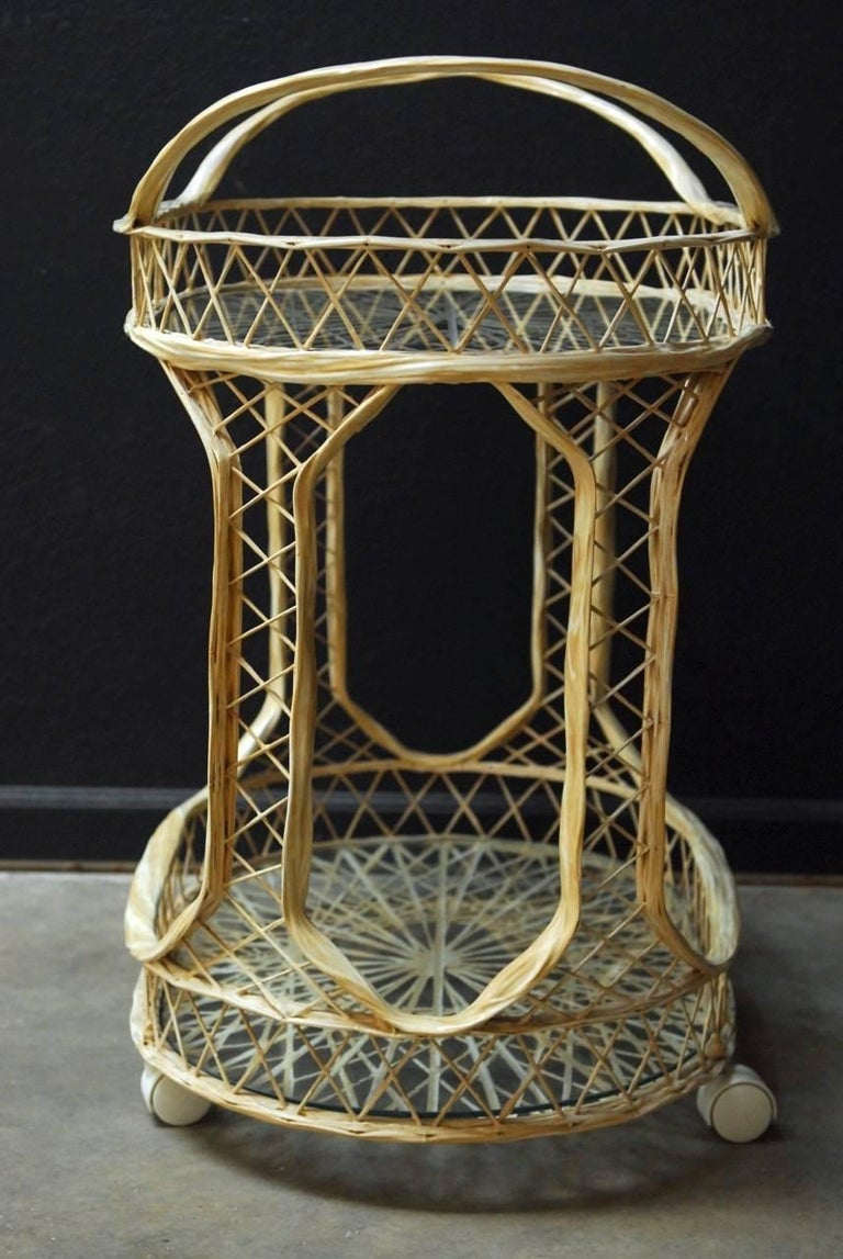 Hollywood Regency Russell Woodard Spun Fiberglass Rolling Bar Cart at ...