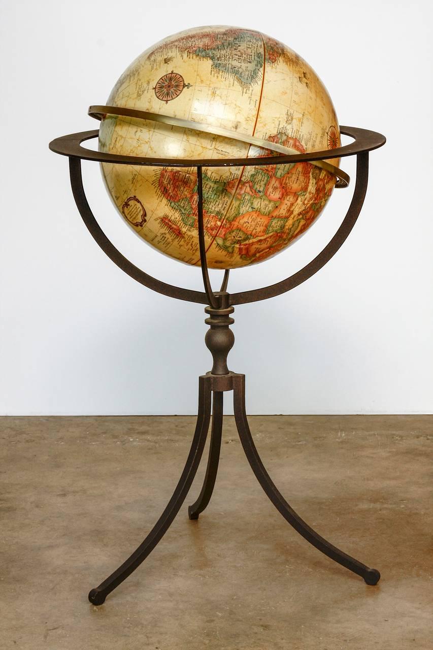 Replogle Floor Globe on Tripod Iron Stand For Sale at 1stDibs ...