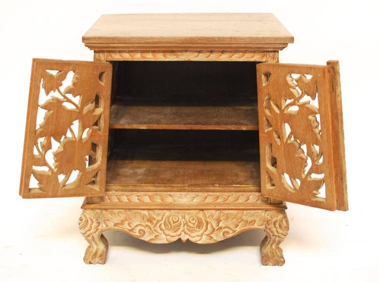Asian Hand-Carved Temple Chest Cabinet at 1stdibs