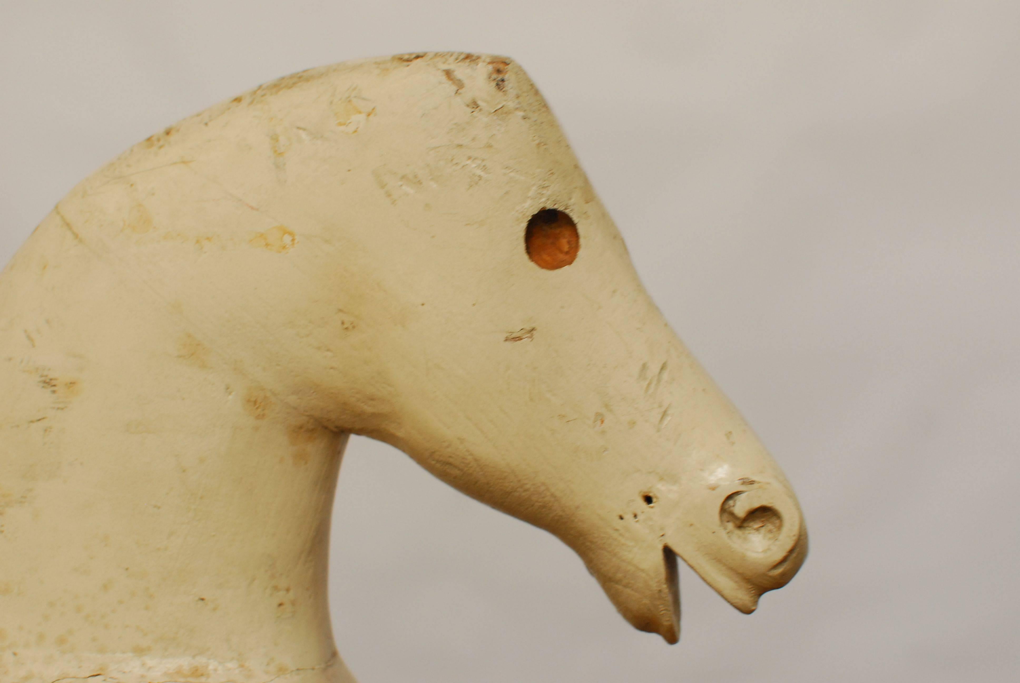Primitive Folk Art Carved Wood Horse at 1stDibs | wooden horse primitives