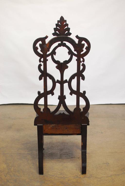 19th Century German Carved Hall Chair For Sale at 1stDibs