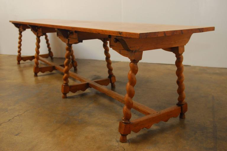 19th Century French Pine Refectory Drapers Table at 1stDibs