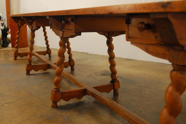 19th Century French Pine Refectory Drapers Table at 1stDibs