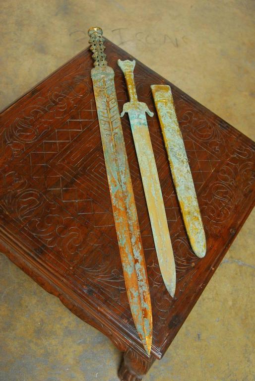 Pair of Chinese Qin Dynasty Archaic Style Brass Swords at 1stDibs ...