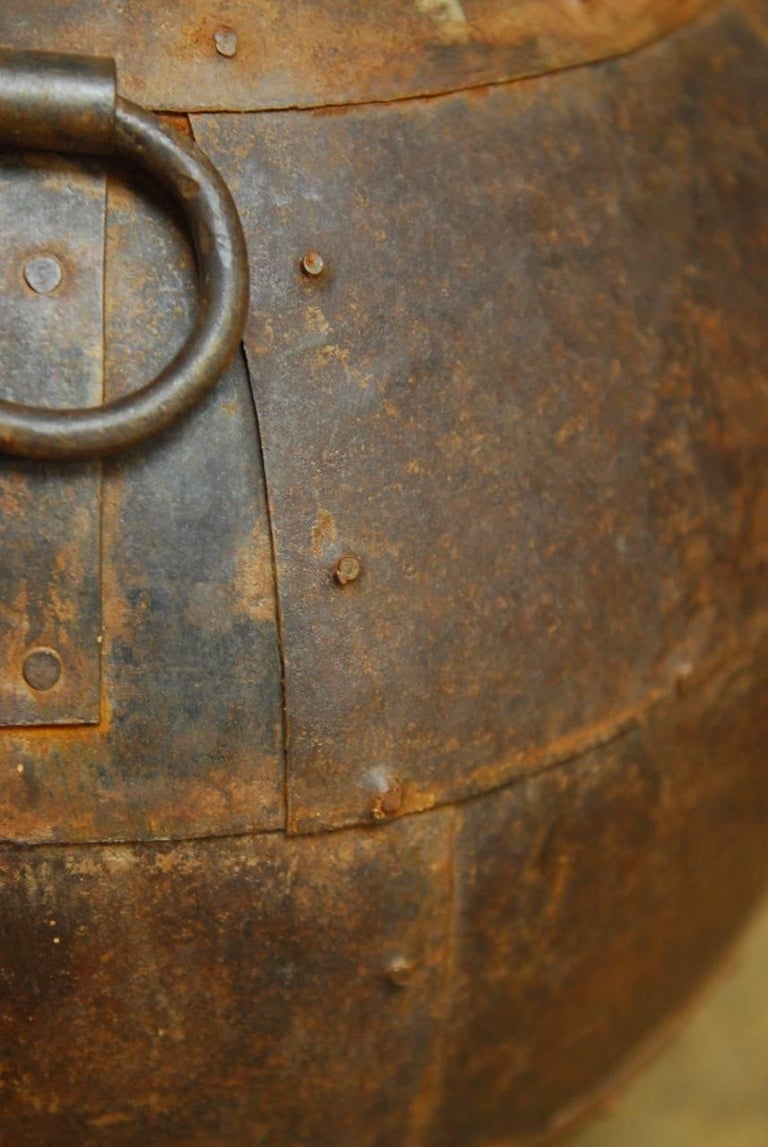 19th Century Industrial Globular Riveted Sheet Metal Vessel at 1stDibs