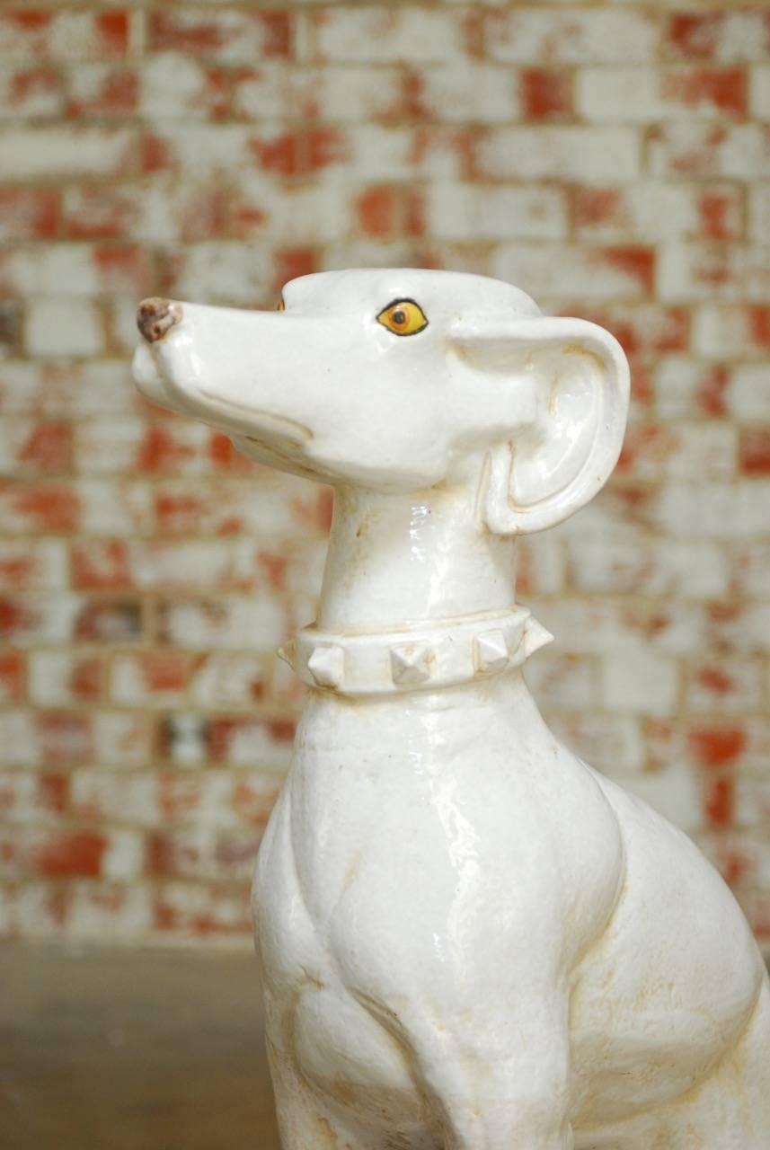 Mid-Century Modern Italian Ceramic Greyhound Dog Sculpture at 1stDibs ...