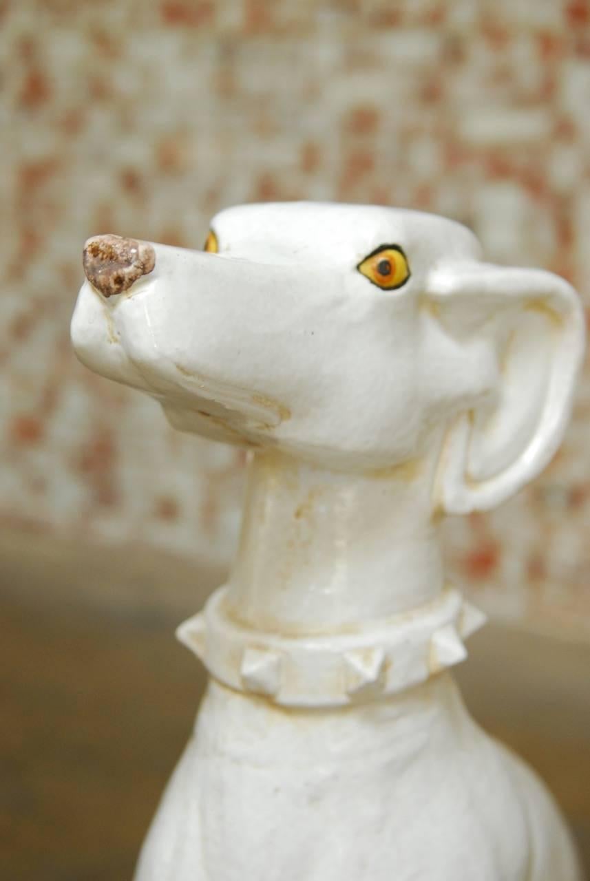 Mid-Century Modern Italian Ceramic Greyhound Dog Sculpture at 1stDibs ...