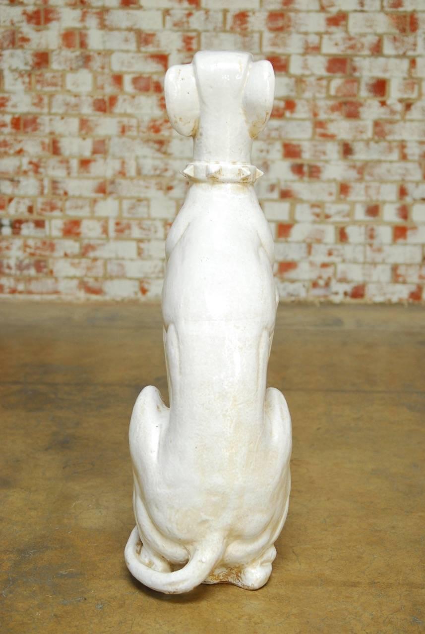 Mid-Century Modern Italian Ceramic Greyhound Dog Sculpture at 1stDibs ...