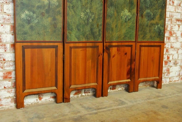 English Hand-Painted Fox Hunt Wooden Dressing Screen at 1stDibs