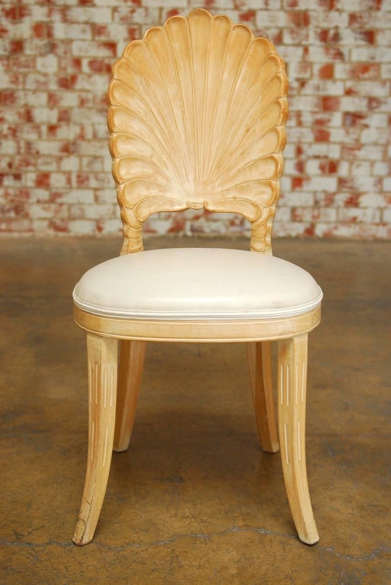 Set of Four Venetian Grotto Style Shell Back Dining Chairs at 1stDibs