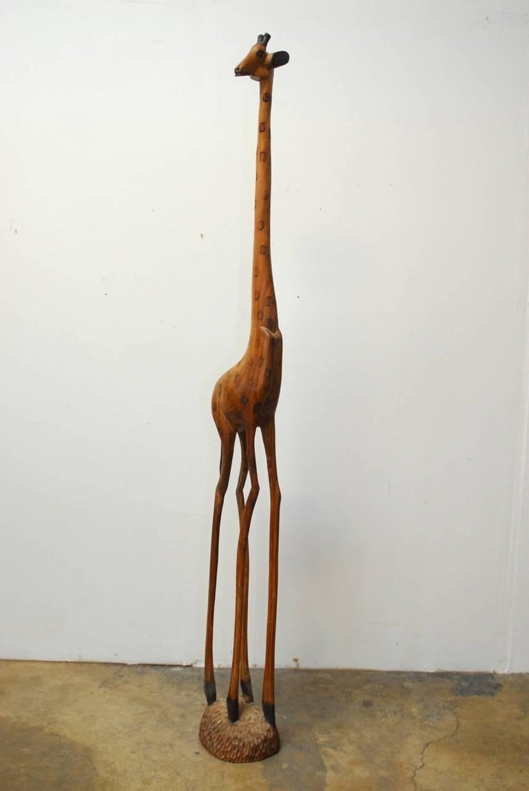 Pair of Namibian Hand-Carved Giraffe Sculptures at 1stDibs | dolf wood ...