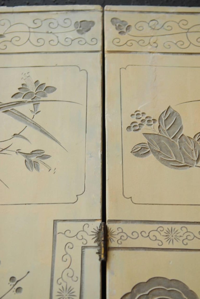 Chinese Eight-Panel Monochromatic Ivory Coromandel Screen at 1stDibs