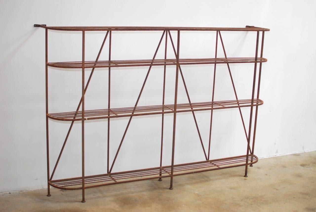 French Art Deco Iron Display Shelf or Baker's Rack at 1stDibs