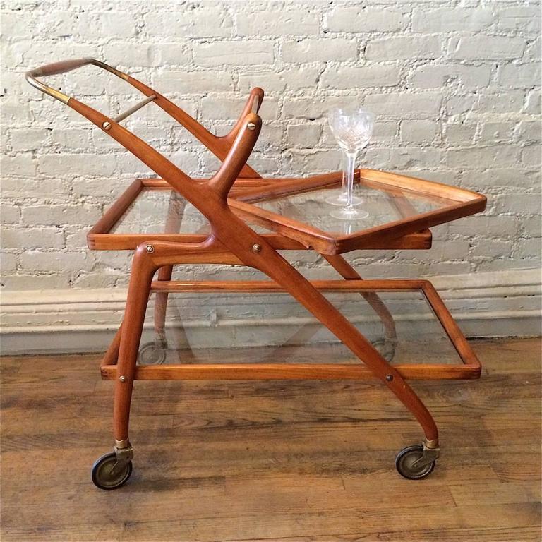 Three-Tier Teak Bar Cart by Cesare Lacca for Cassina at 1stDibs