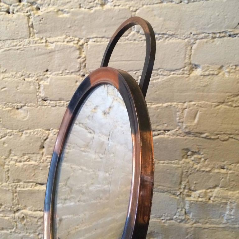 Japanned Copper Art Deco Fixed Tilt Shaving Mirror at 1stDibs