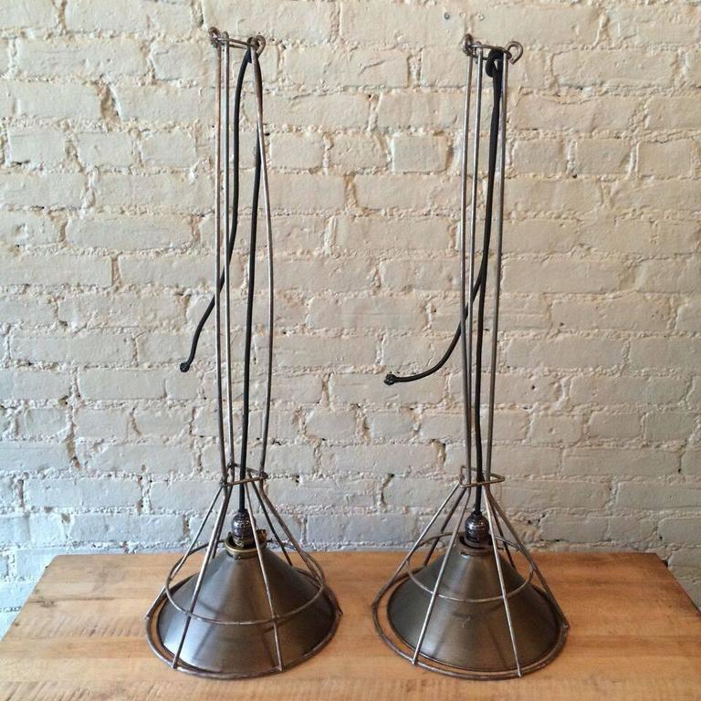 Custom Industrial Gunmetal and Brushed Steel Pendant Lights For Sale at ...