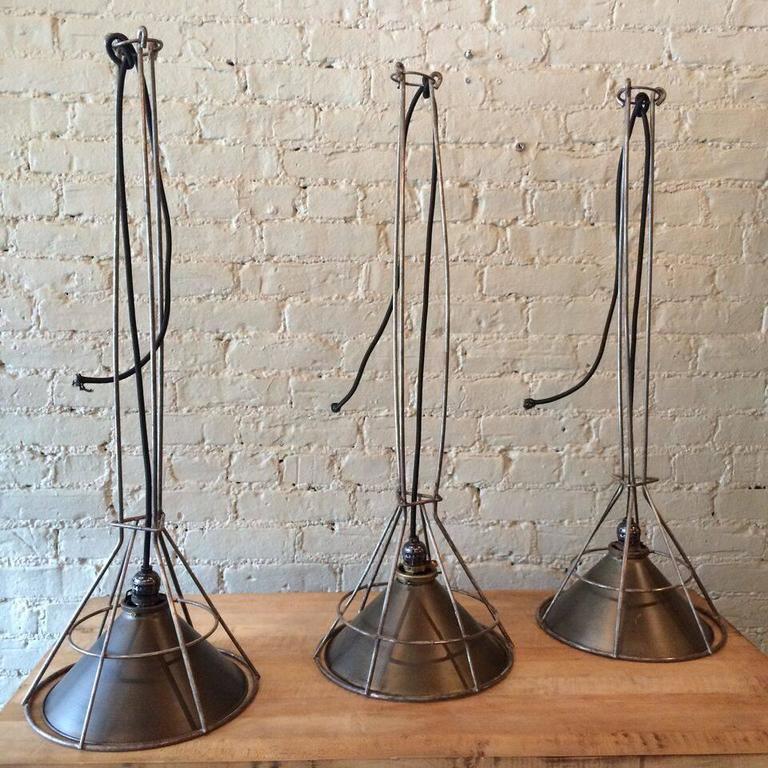 Custom Industrial Gunmetal and Brushed Steel Pendant Lights For Sale at ...