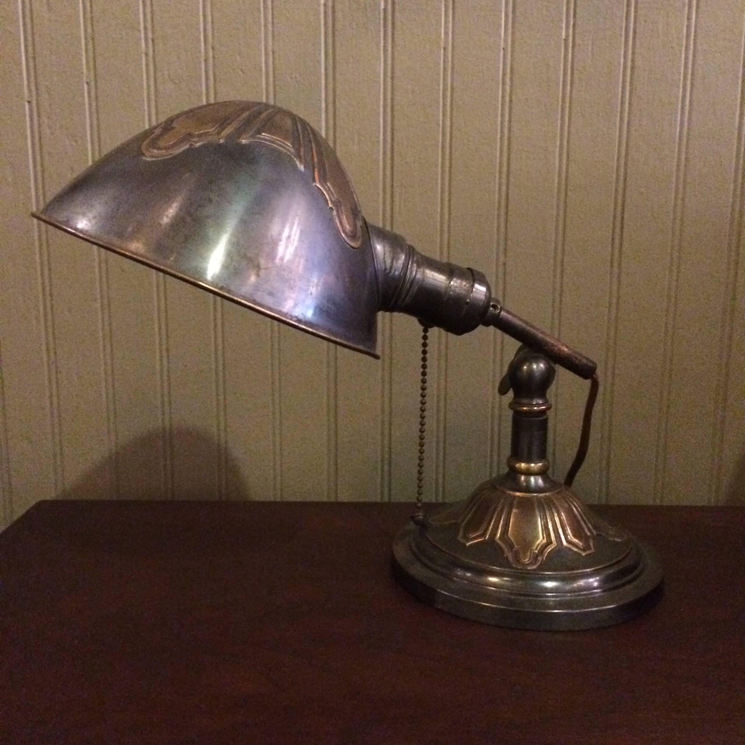 Arts and Crafts Copper Desk Lamp at 1stDibs