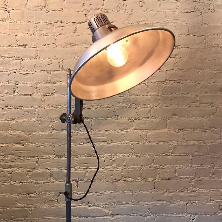 Industrial Steel Converted Sun Floor Lamp by General Electric at 1stDibs