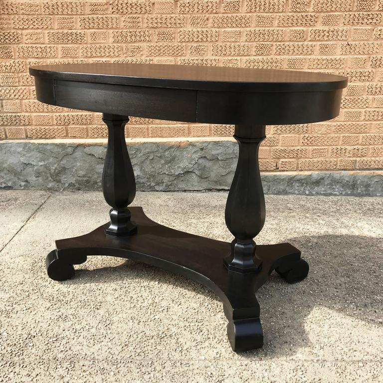 Empire Ebonized Mahogany Oval Center Table at 1stDibs