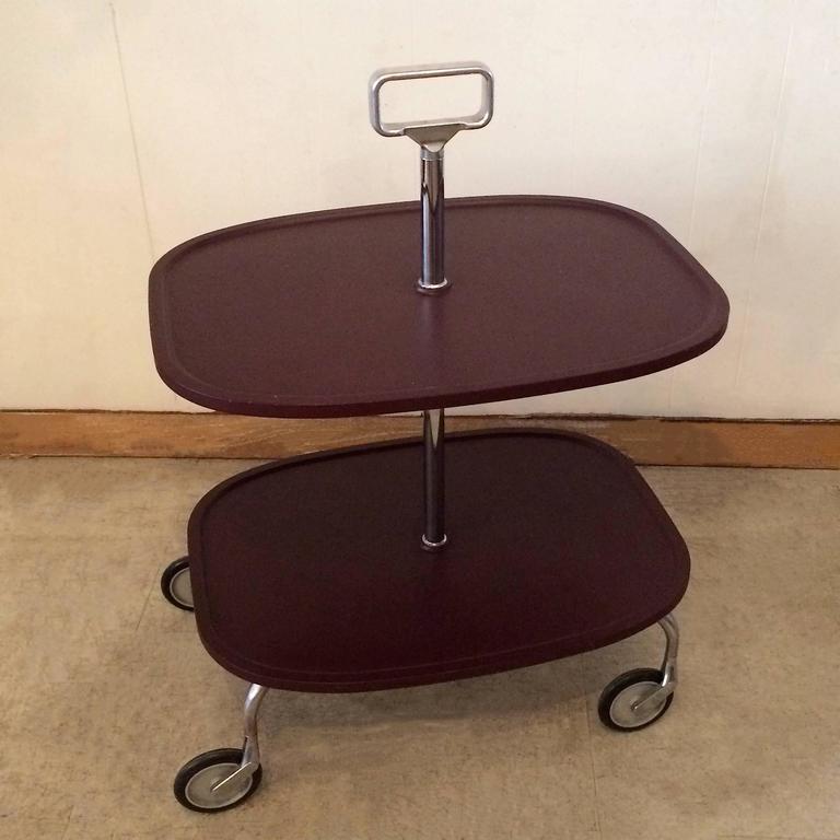 Two-Tier Chrome Rolling Server Bar Cart by Kartell at 1stDibs