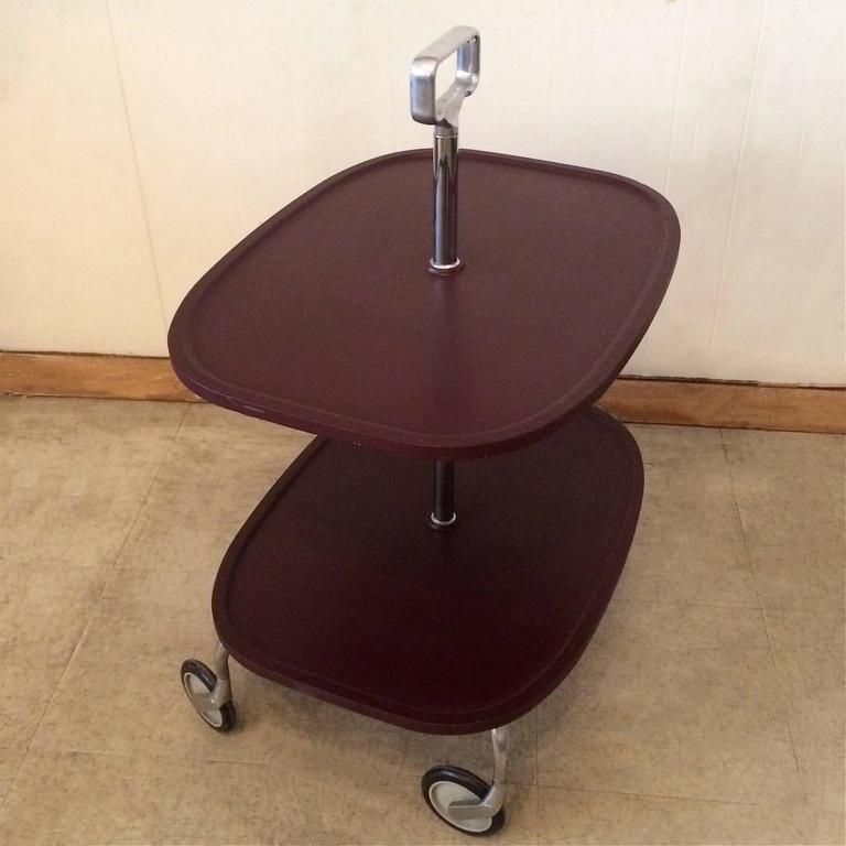 Two-Tier Chrome Rolling Server Bar Cart by Kartell at 1stDibs