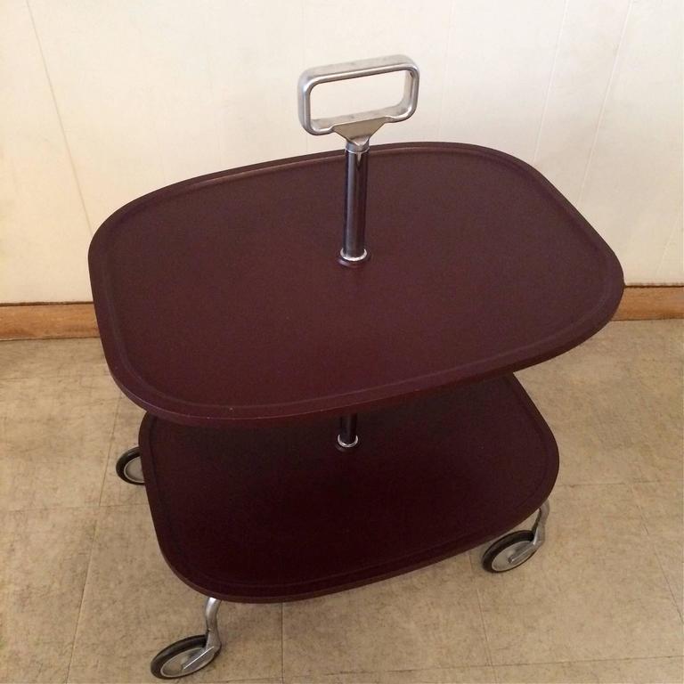 Two-Tier Chrome Rolling Server Bar Cart by Kartell at 1stDibs