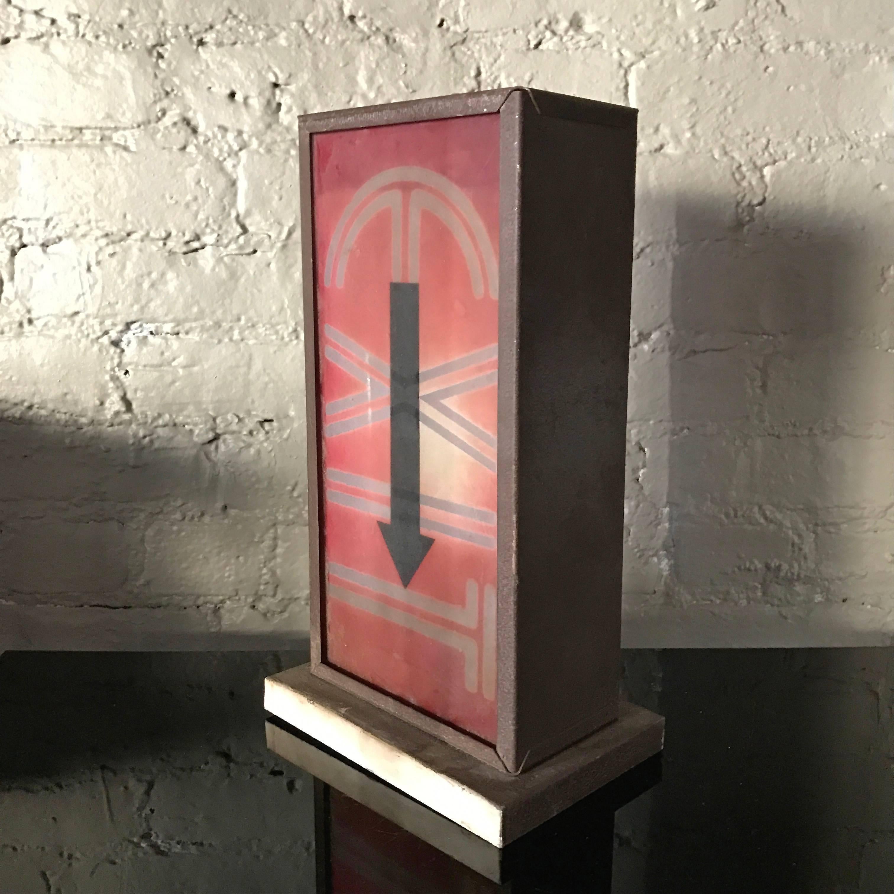 Art Deco Double-Sided Painted Glass Wall Mount Exit Sign Sconce at 1stDibs