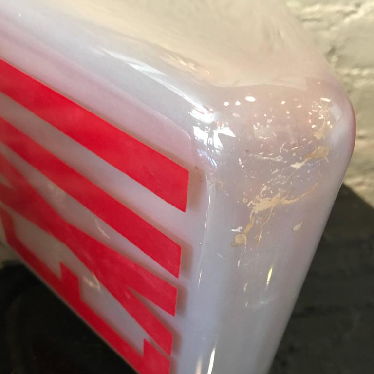 Mid-Century Double Sided Ceiling Flush Mount Exit Sign Lights at 1stDibs