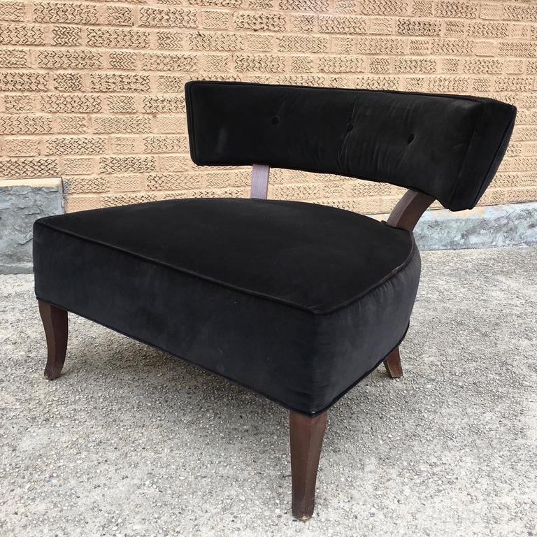 Pair of William Haines Style Hollywood Regency Velvet Slipper Hostess ...