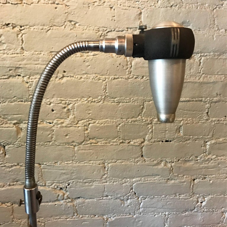 Bausch and Lomb Adjustable Gooseneck Optical Floor Lamp For Sale at 1stDibs