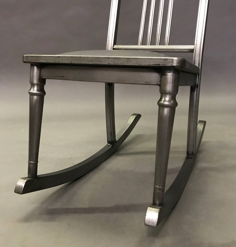 Petite Brushed Steel Rocking Chair by Simmons Sheraton Series For Sale ...