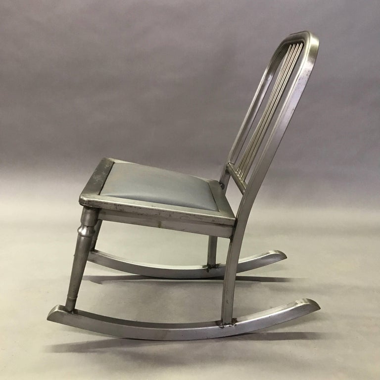 Petite Brushed Steel Rocking Chair by Simmons Sheraton Series For Sale ...