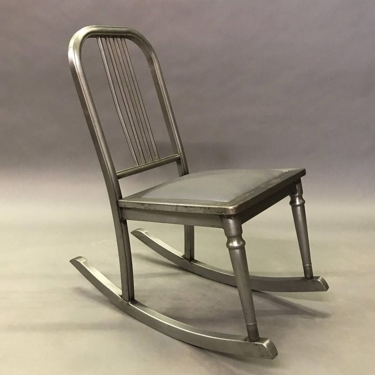 Petite Brushed Steel Rocking Chair by Simmons Sheraton Series For Sale ...