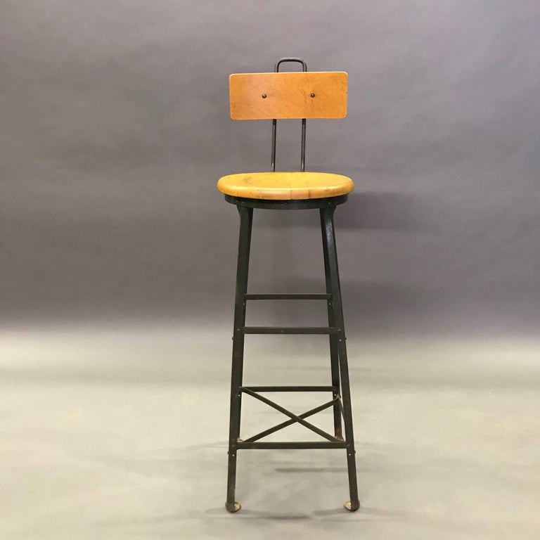 Tall Industrial Train Station Switchboard Operator Stool For Sale at ...