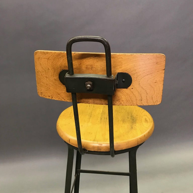 Tall Industrial Train Station Switchboard Operator Stool For Sale at ...