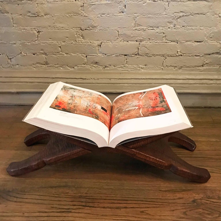 Hand-Carved Mahogany Folding Book Cradle at 1stDibs | wooden book cradle