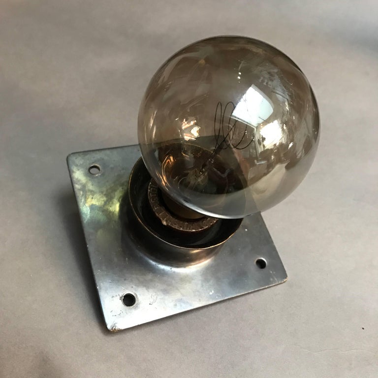 Early New York City Gunmetal Copper Subway Wall Sconce Lights For Sale ...