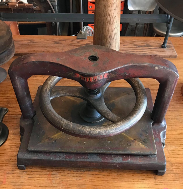 Large Hand-Painted Cast Iron Letter Copying Machine Book Press by ...